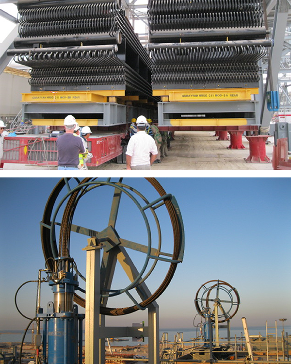 Lifting of HRSG Module by Strand Jack > 기계설치 / 중량물설치 - 천조